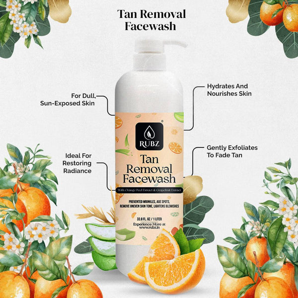 Tan Removal Face Wash - 5 Litre | with 500ml Refillable Bottle – Rubz