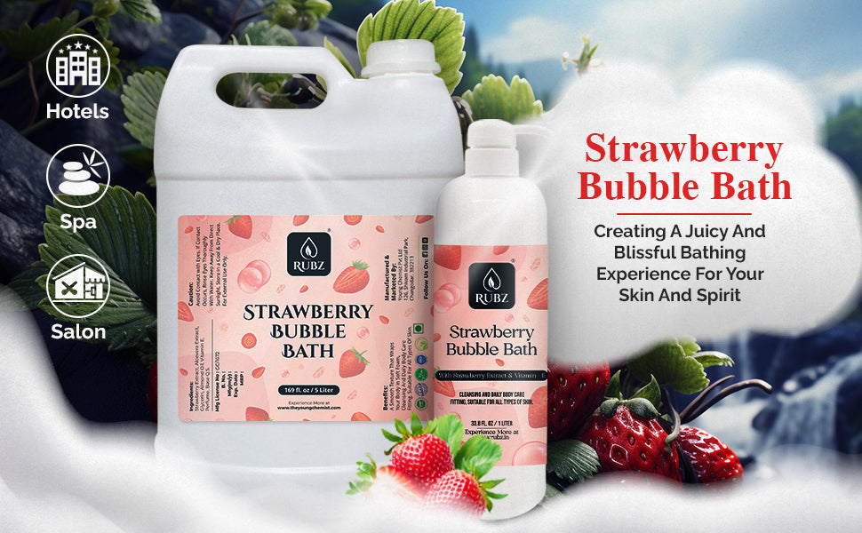 Rubz Strawberry Bubble Bath for Bath Tub | With the Goodness of Luxury