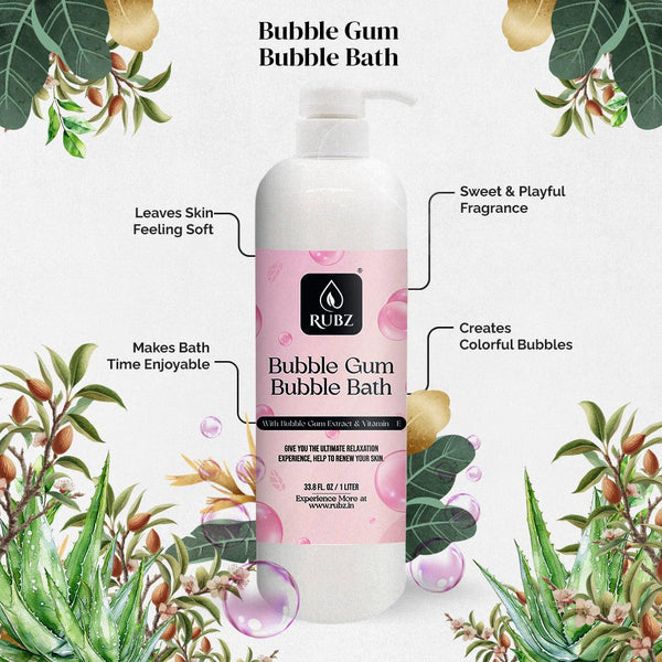 Rubz Bubble Gum Bubble Bath for Bath Tub | With the Goodness of Luxury