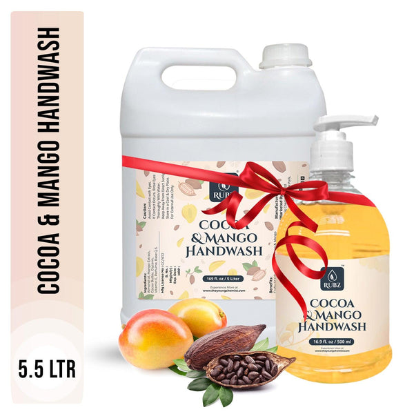 Rubz Cocoa-Mango Handwash Refill Pack 5 Litre with 500ml bottle | Para
