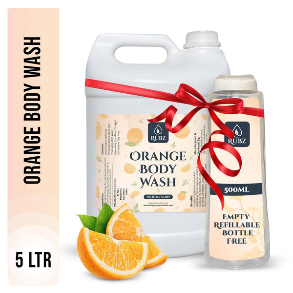Orange Body Wash - 5 Litre | with 500ml Refillable Bottle – Rubz