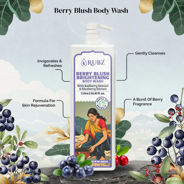Natural Berry Blush Body Wash with Aloe & Essential Oils – Buy – Rubz