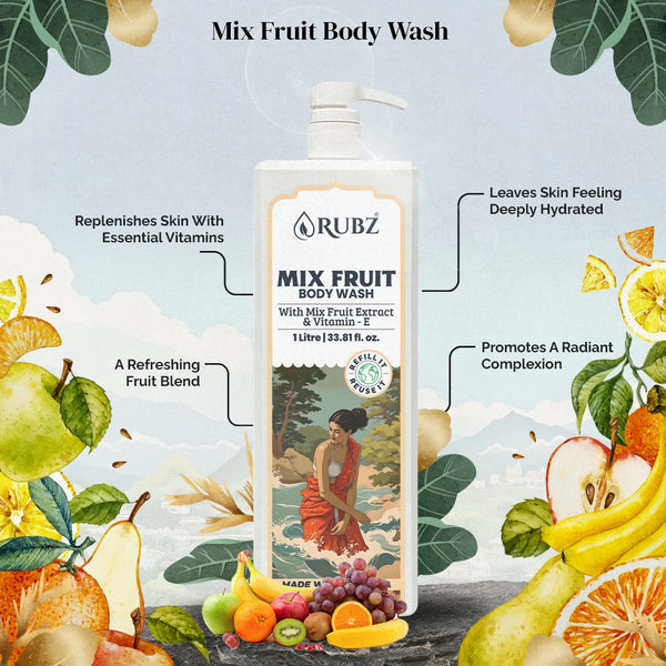 Mix Fruit Body Wash for Glowing Skin – Buy Online at Best Price – Rubz