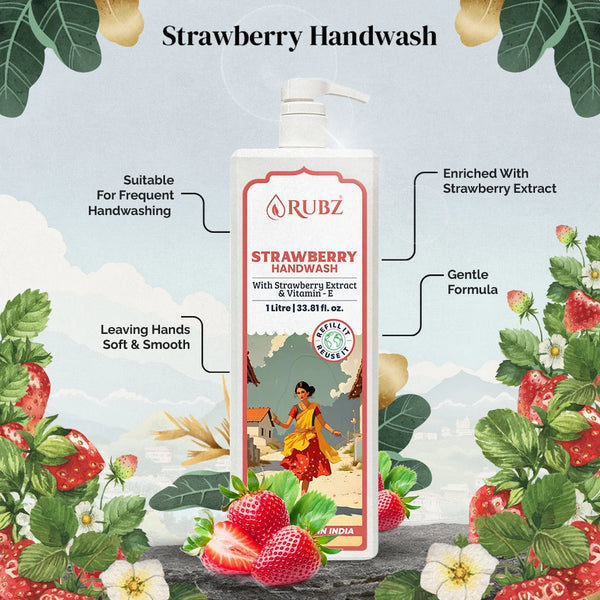 Moisturizing Strawberry Handwash for Dry & Sensitive Skin – Rubz
