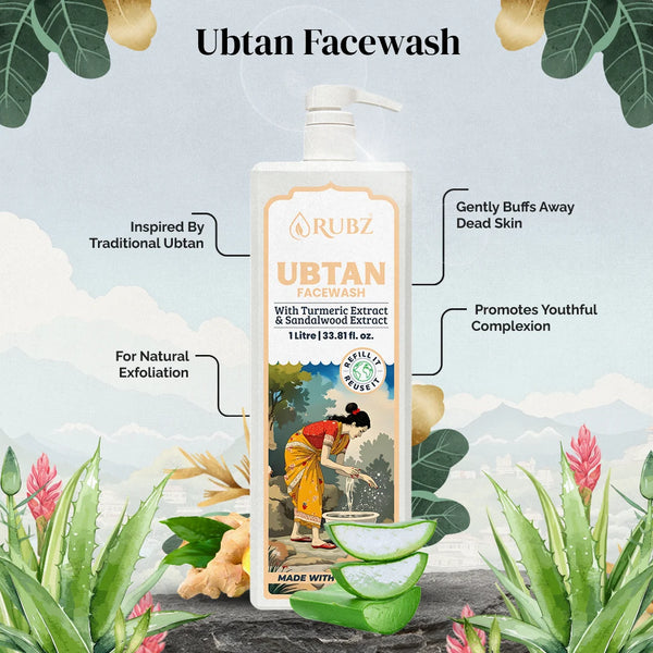 Best Natural Ubtan Face Wash for Women & Men For Brightening Skin – Rubz